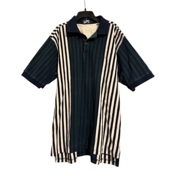 Vintage | Shirts | Vintage Bunkers Rugby Style Cotton Polo Stripes ...